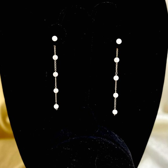 Karen Kettering Designs | Jewelry | Earrings Five Pearl Drops With Gold ...